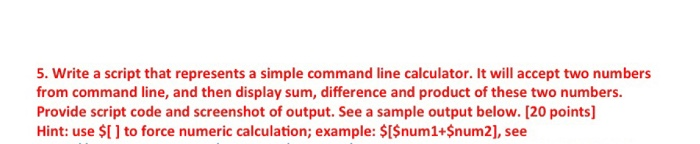 Solved 5. Write a script that represents a simple command | Chegg.com