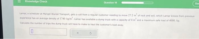 Solved Lamar, a scheduler at Mangel-Wurzel Transport, gets a | Chegg.com