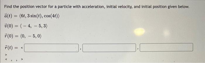 Solved Given the vector function r(t)= −4t,−2t3,t5+5 Find | Chegg.com
