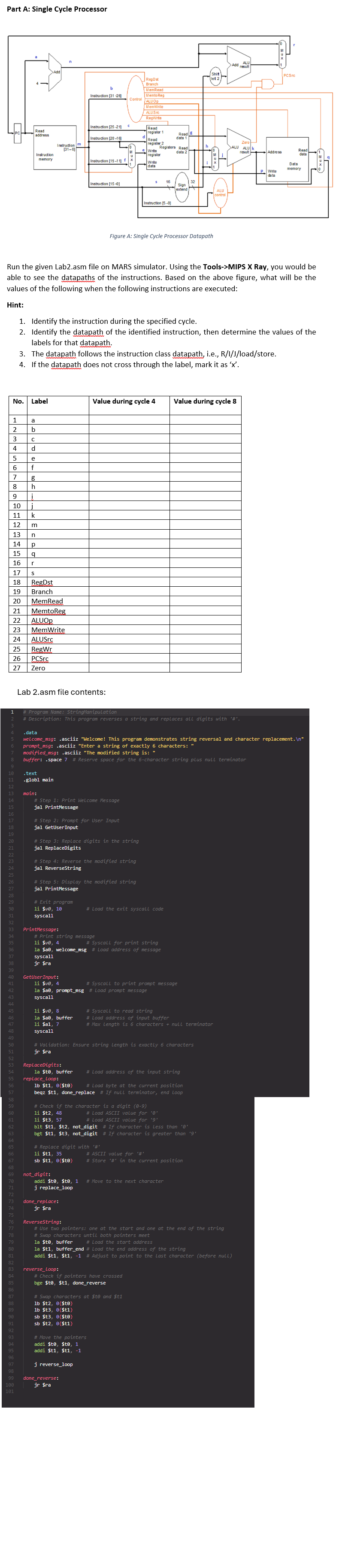 Solved help Run the given Lab2.asm file on MARS simulator. | Chegg.com