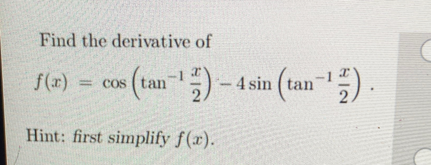 Solved Find the derivative | Chegg.com