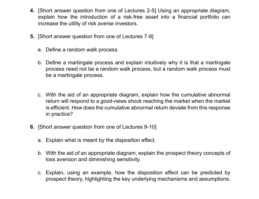 Solved 4. [Short answer question from one of Lectures 2-5] | Chegg.com