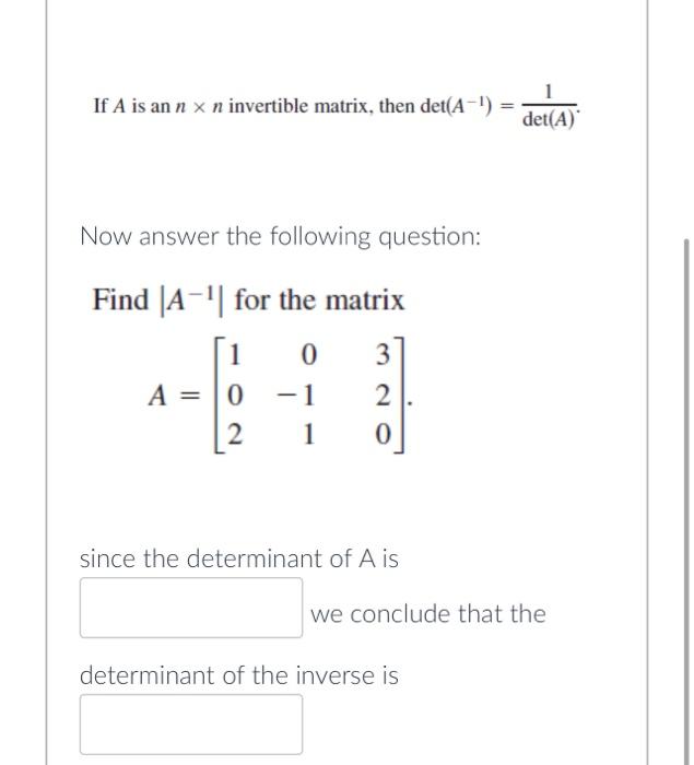 Solved If A is an n×n invertible matrix, then | Chegg.com