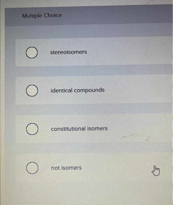 Solved Classify the following pair of compounds. Select the | Chegg.com