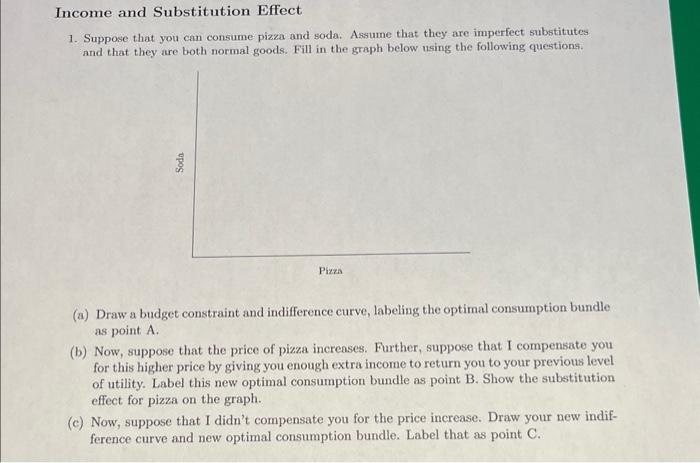 Solved Income and Substitution Effect 1. Suppose that you | Chegg.com
