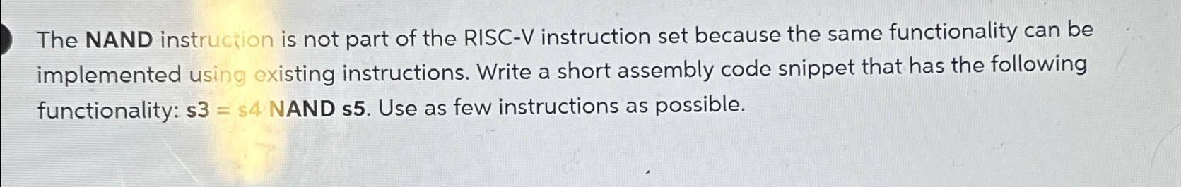 Solved The NAND instruction is not part of the RISC-V | Chegg.com