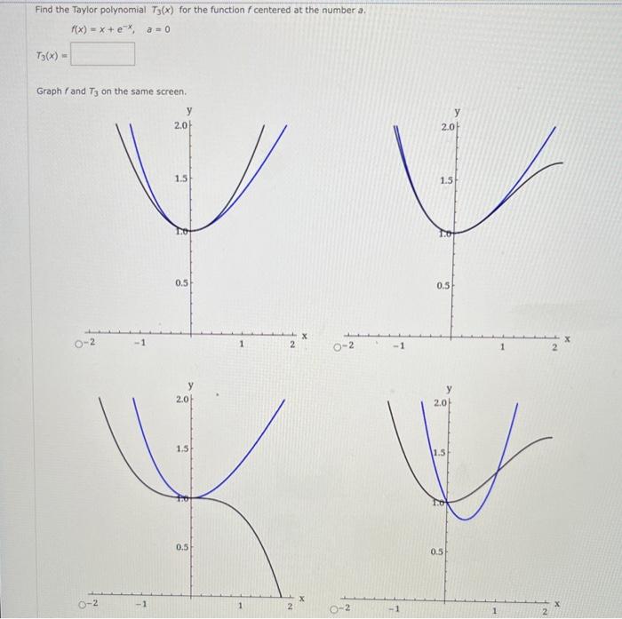 Solved Find the Taylor polynomial T3(x) for the function f | Chegg.com