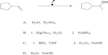 Solved H2O, H2SO4 HgOAc2, H2O, NaBH4, BH3 THF H2O2, NaOH | Chegg.com