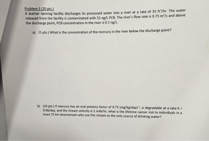 Problem 3 (20 pts.) A leather tanning facility | Chegg.com