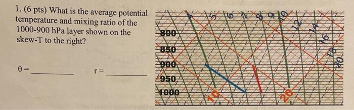 Solved 1. (6 pts) What is the average potential temperature | Chegg.com