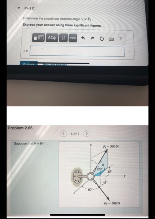 Solved Part Determine the coordinate direction angle of F | Chegg.com