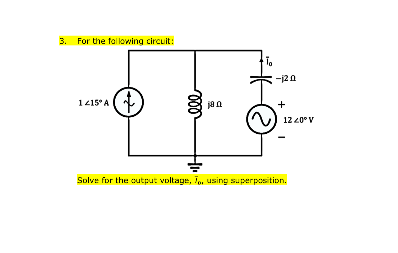 Solved Solve for the output voltage, I0, ﻿using | Chegg.com