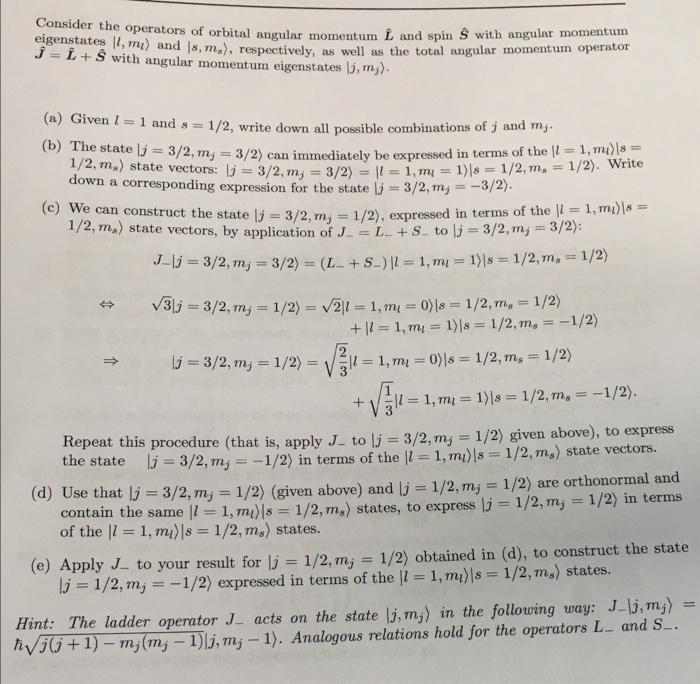 Solved Consider the operators of orbital angular momentum î | Chegg.com
