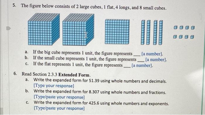 Solved 5. The figure below consists of 2 large cubes, 1 | Chegg.com