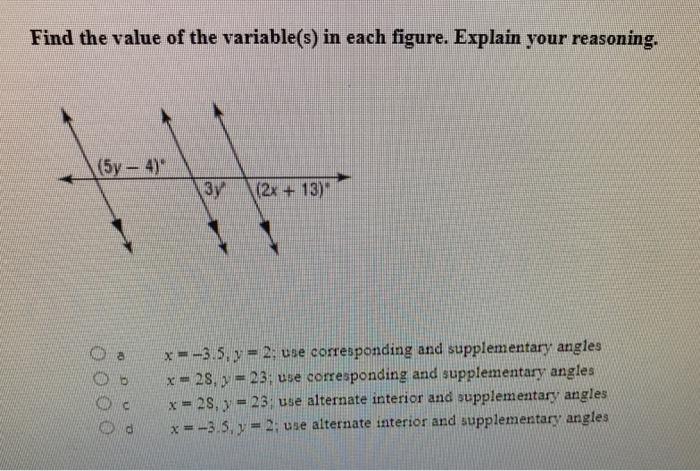 Solved Find The Value Of The Variable S In Each Figure