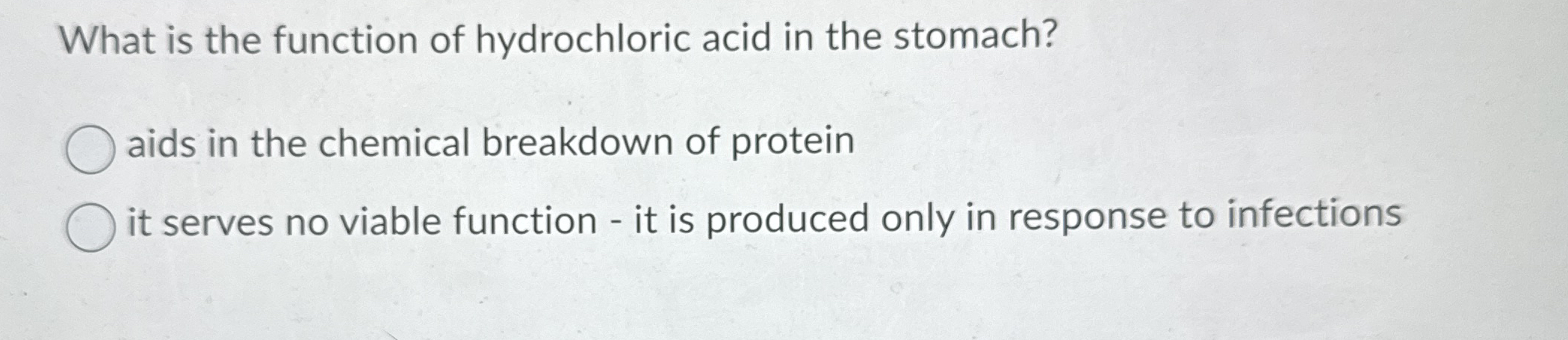 What is the function of hydrochloric acid in the | Chegg.com