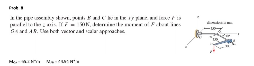 Solved Prob. 8In the pipe assembly shown, points B ﻿and C | Chegg.com