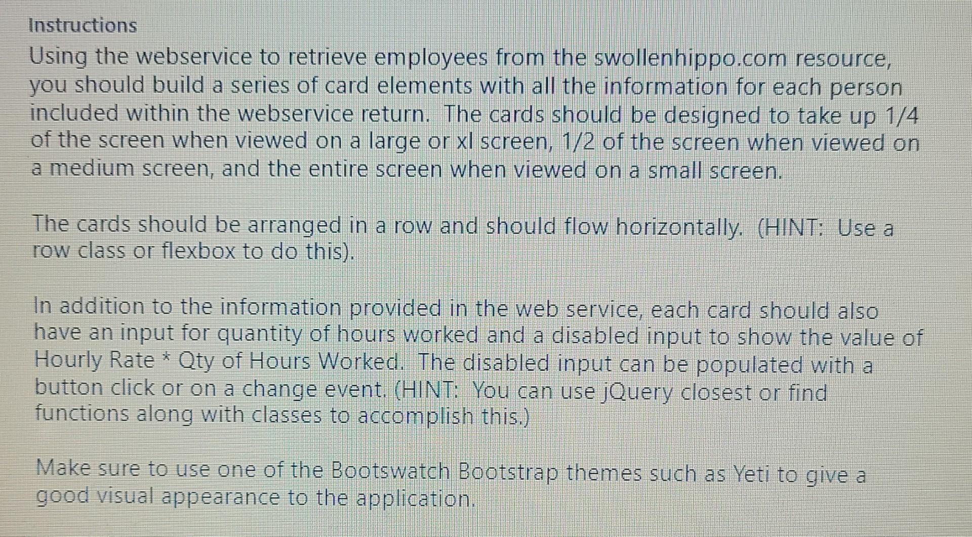 Instructions Using the webservice to retrieve | Chegg.com