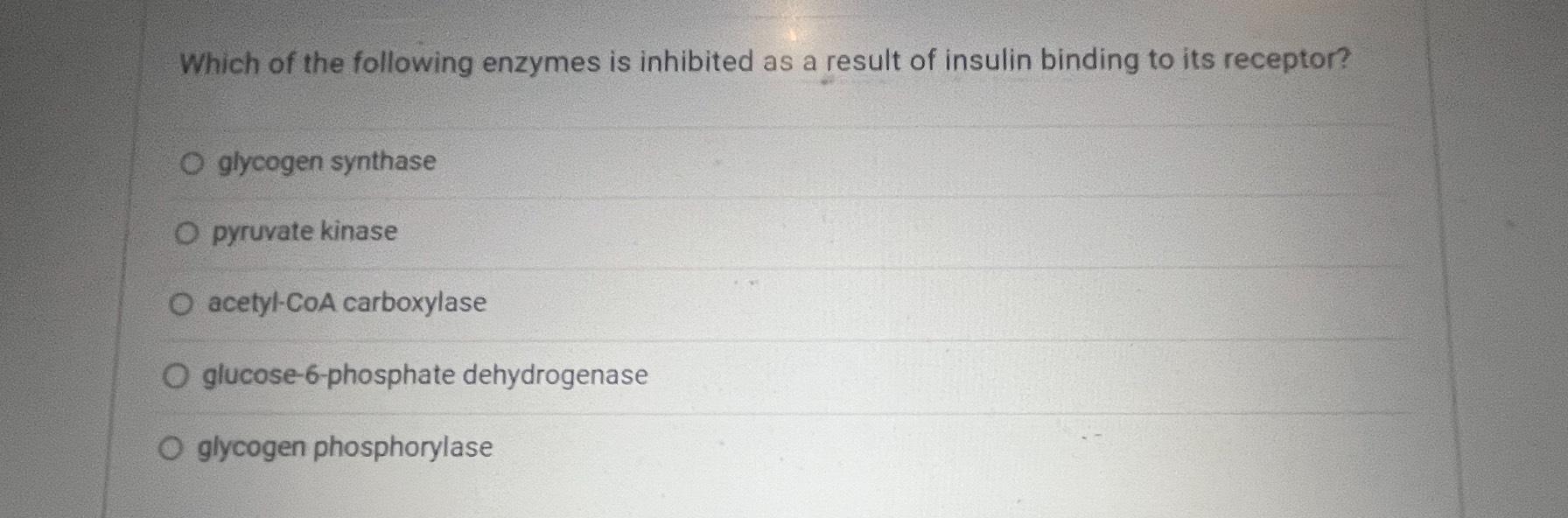 Solved Which of the following enzymes is inhibited as a | Chegg.com