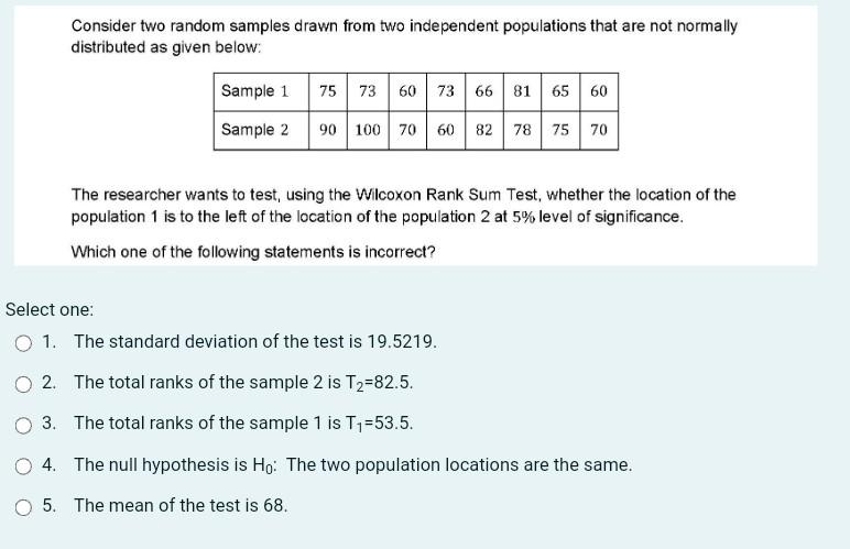 Solved Consider two random samples drawn from two | Chegg.com