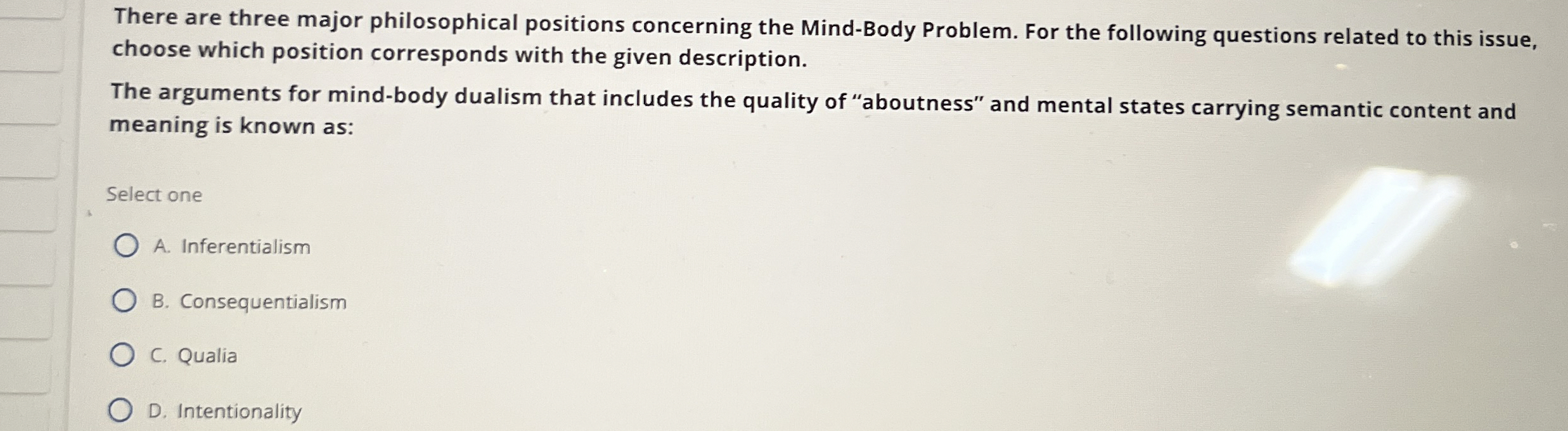 Solved There are three major philosophical positions | Chegg.com