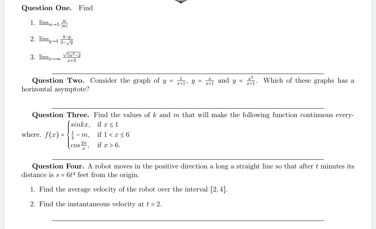 Solved Question One. | Chegg.com