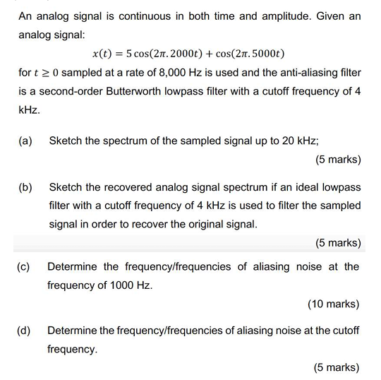 Solved An analog signal is continuous in both time and | Chegg.com