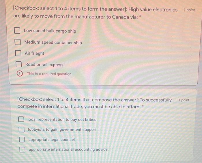 Solved (Checkbox: select 1 to 4 items to form the answer]: | Chegg.com