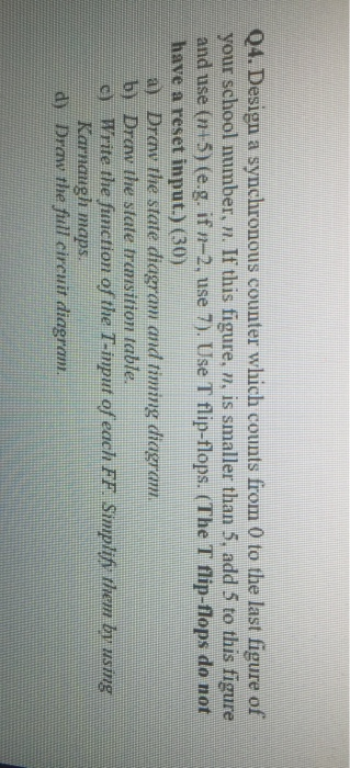 Solved Q4. Design a synchronous counter which counts from 0 | Chegg.com