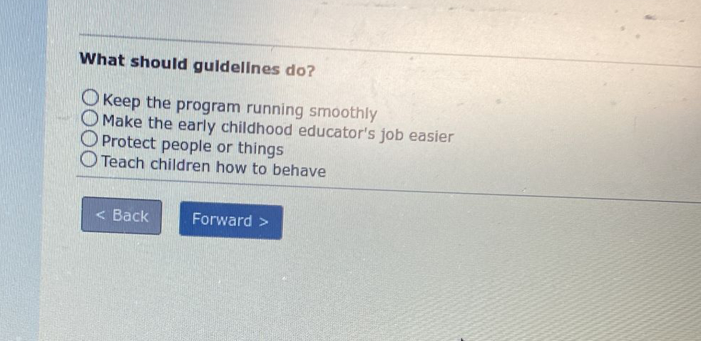 Solved What should guldelines do?Keep the program running | Chegg.com