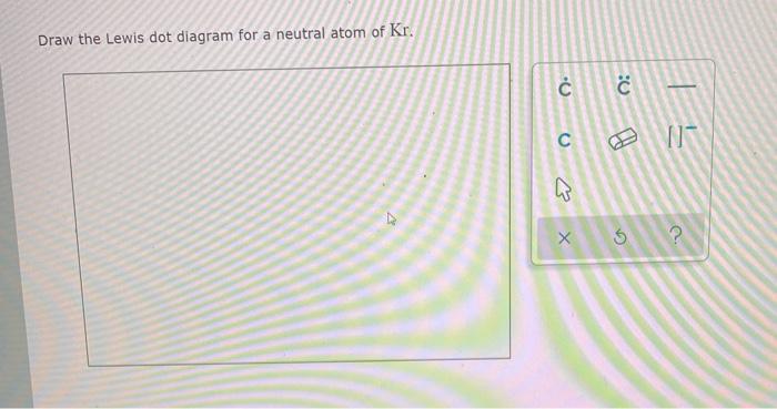 Solved Draw the Lewis dot diagram for a neutral atom of Kr. | Chegg.com