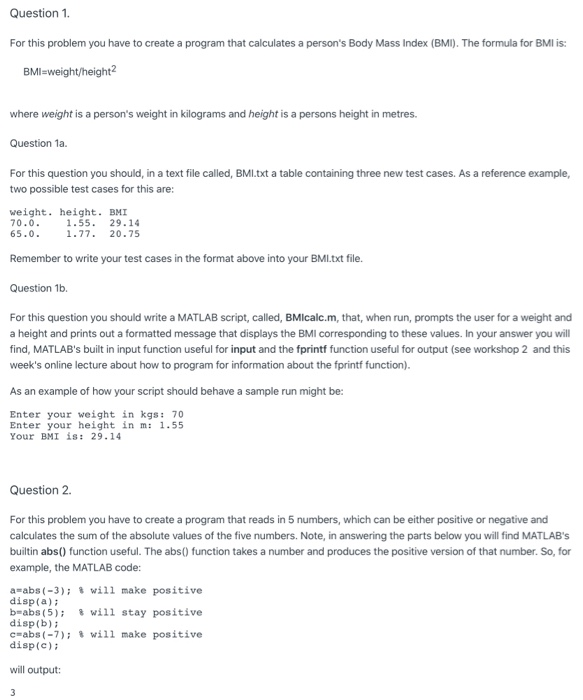 Question 1. For this problem you have to create a | Chegg.com