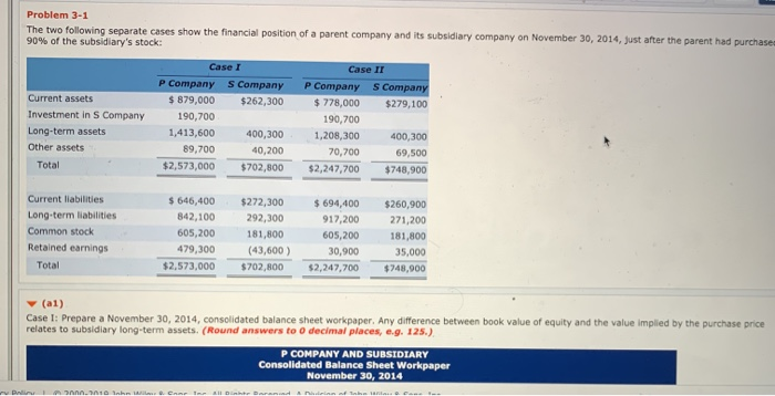 Solved Problem 3-1 The two following separate cases show the | Chegg.com