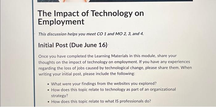 Solved Initial Post (Due June 16). Once you have completed | Chegg.com