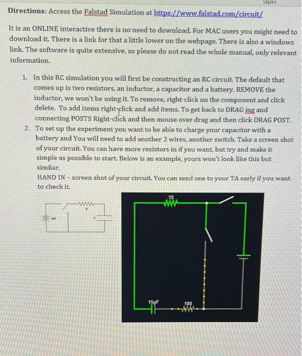 Solved PART II-Complex RC circuits - charging a capacitor L | Chegg.com