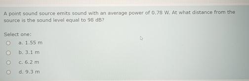 Solved A point sound source emits sound with an average | Chegg.com