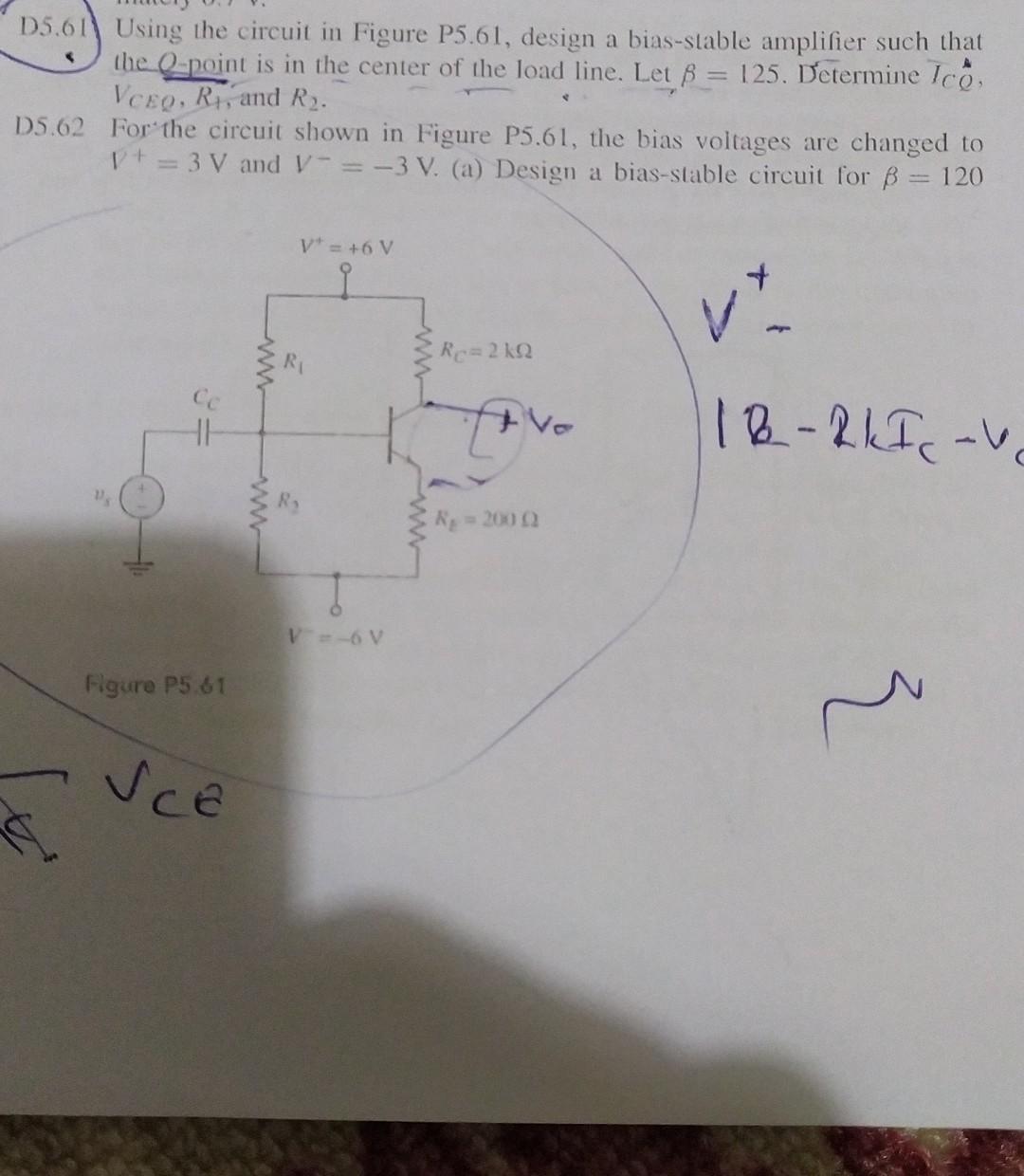 Solved D5.61 Using the circuit in Figure P5.61, design a | Chegg.com