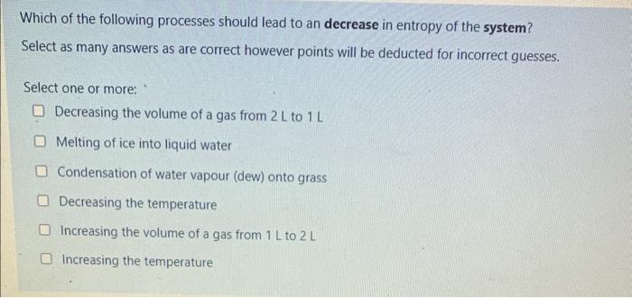 Solved Which of the following processes should lead to an | Chegg.com