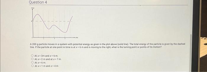 Solved A 200 g particle moves in a system with potential | Chegg.com