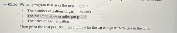 Solved E2.10 Write a program that asks the user to input - | Chegg.com