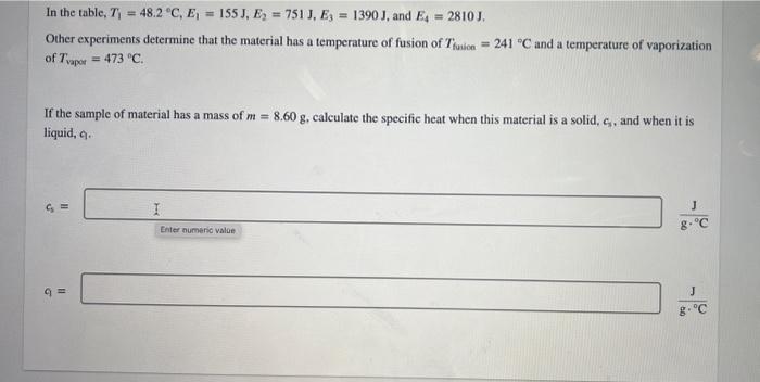 Solved An experiment is performed on an unknown material and | Chegg.com
