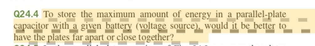 Solved Q24.4 To store the maximum amount of energy in a | Chegg.com
