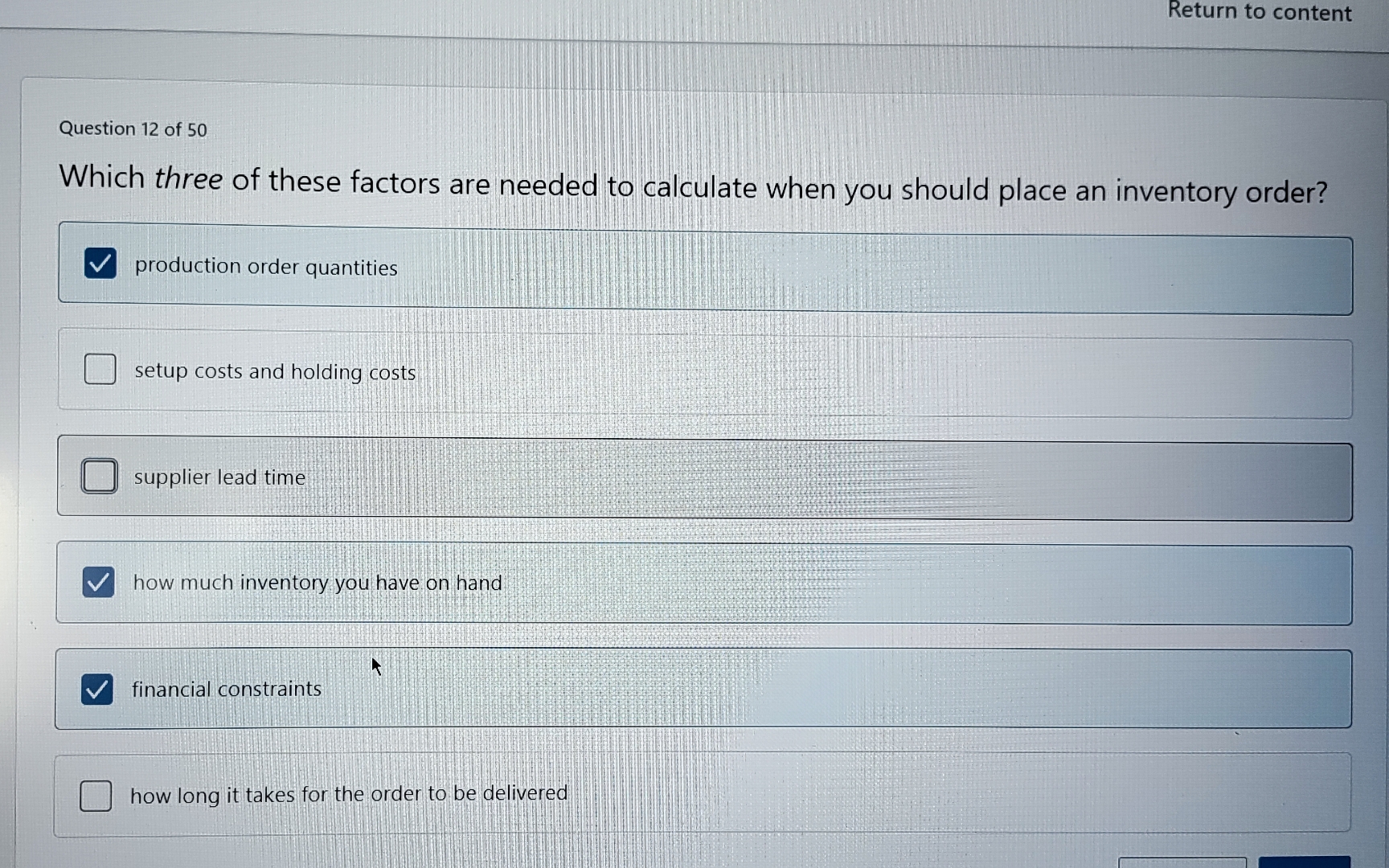 Solved Which three of these factors are needed to calculate | Chegg.com