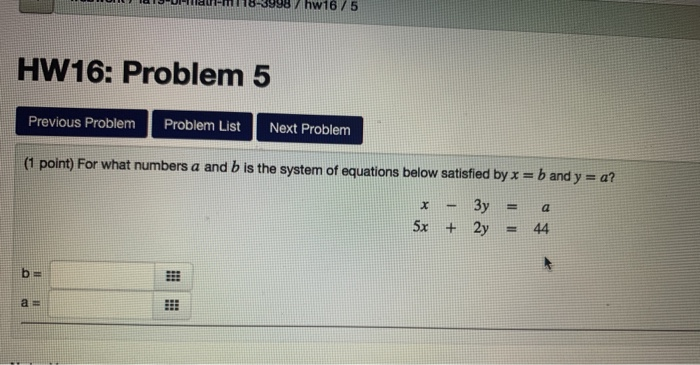 Solved 10-3998 W1675 HW16: Problem 5 Previous Problem | Chegg.com