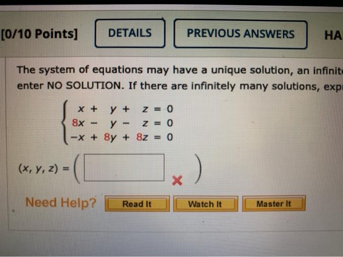 Solved 7. 0/10 Points DETAILS PREVIOUS ANSWERS | Chegg.com