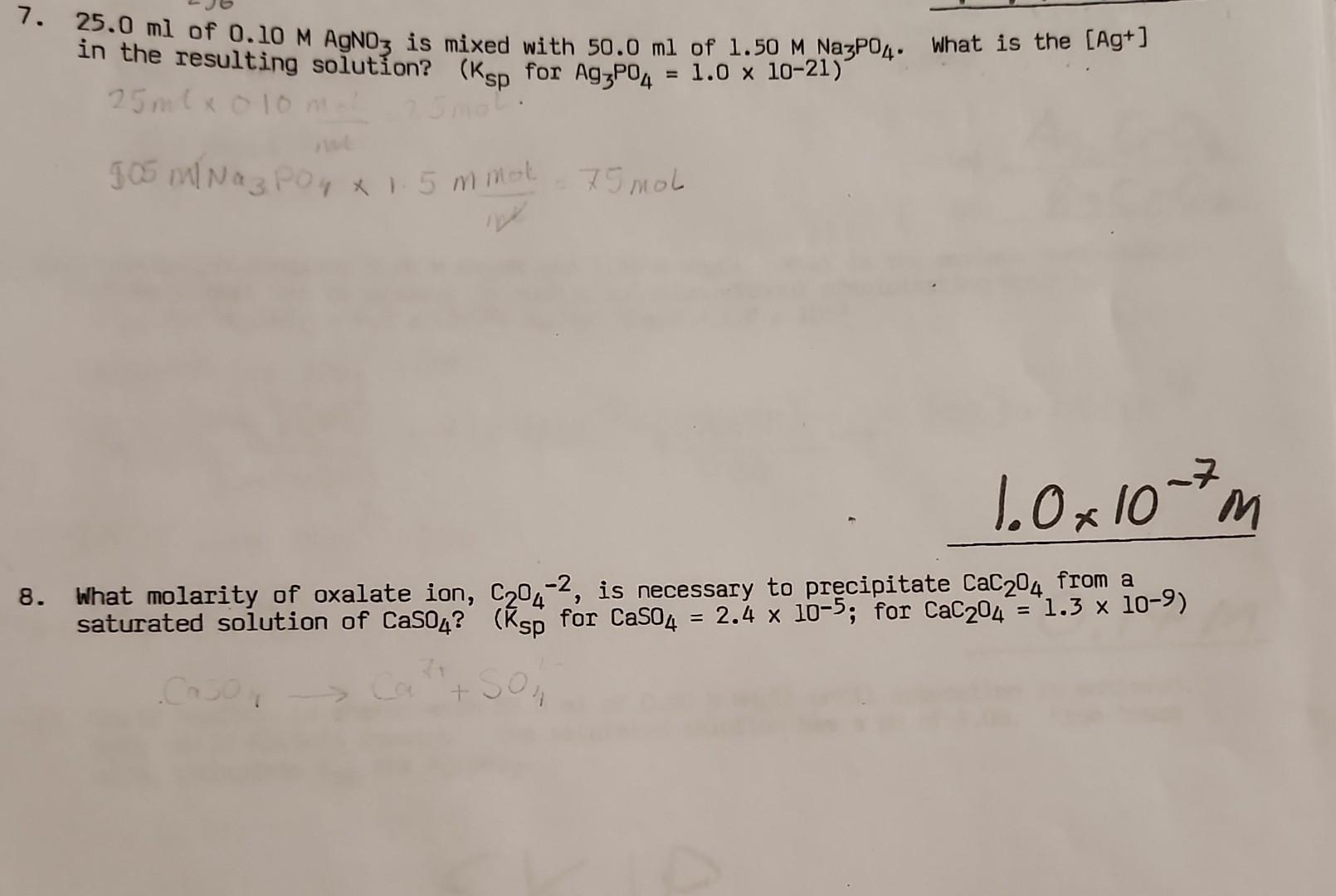 Solved 25.0ml of 0.10MAgNO3 is mixed with 50.0ml of | Chegg.com