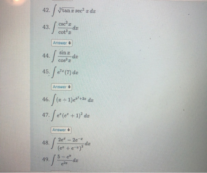 Solved Finding an Indefinite Integral in Exercises 9. 10. | Chegg.com