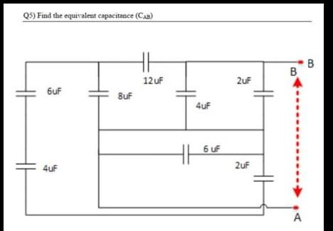 Solved Q5) Find the equivalent capacitance (CAB) | Chegg.com