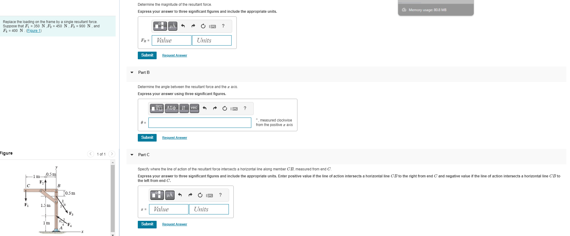 Solved Determine the magnitude of the resultant | Chegg.com