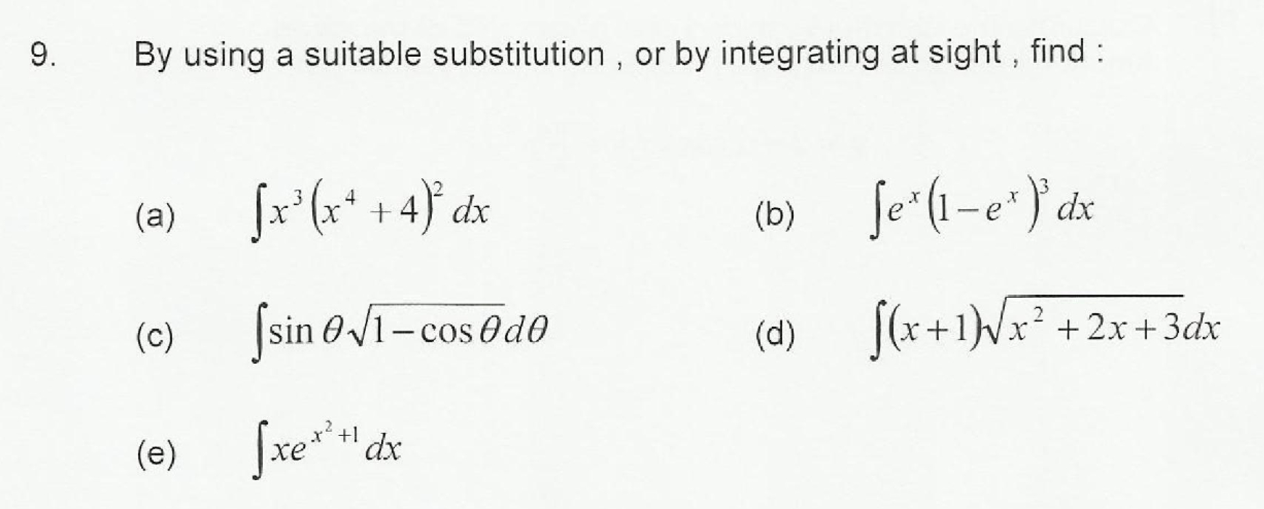 Solved By using a suitable substitution, or by integrating | Chegg.com